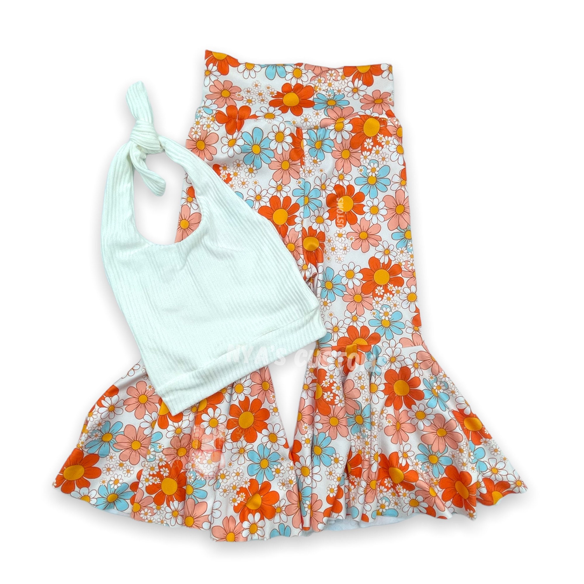 Two Groovy Birthday Outfit, WHITE Color Crop Top for Girl, Groovy Girl ...