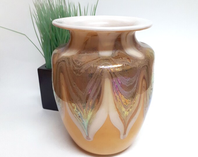 Vintage Drew Smith Art Glass Vase 1976 - Etsy