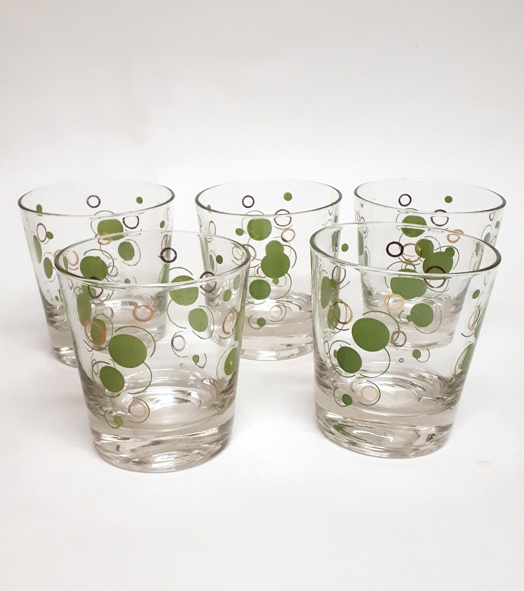 Federal Glass Atomic Dots Lowball Whiskey Glasses MCM - Etsy