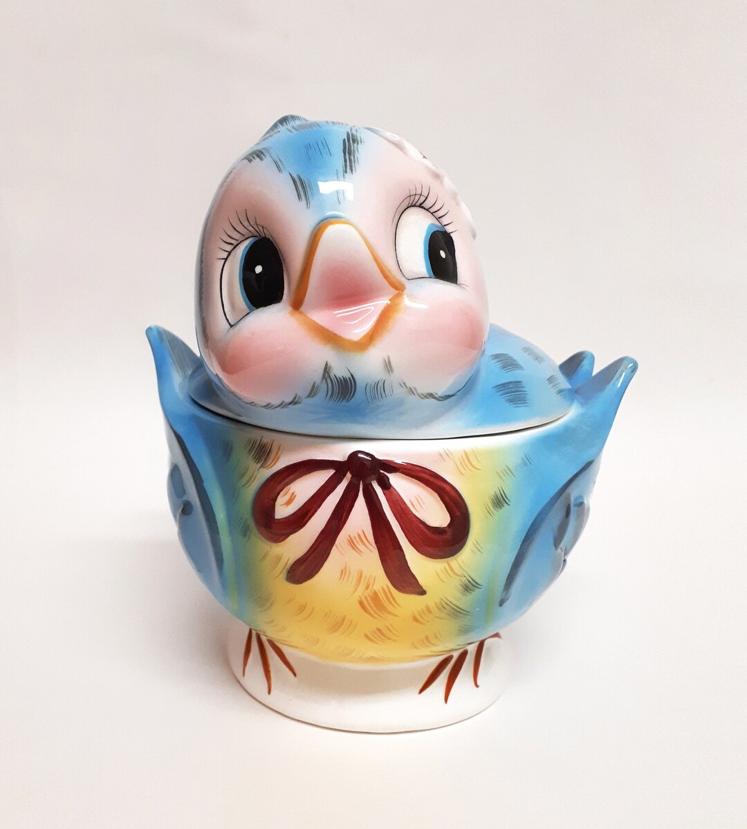 Vintage Lefton Blue Bird Bluebird Cookie Jar Anthropomorphic - Etsy