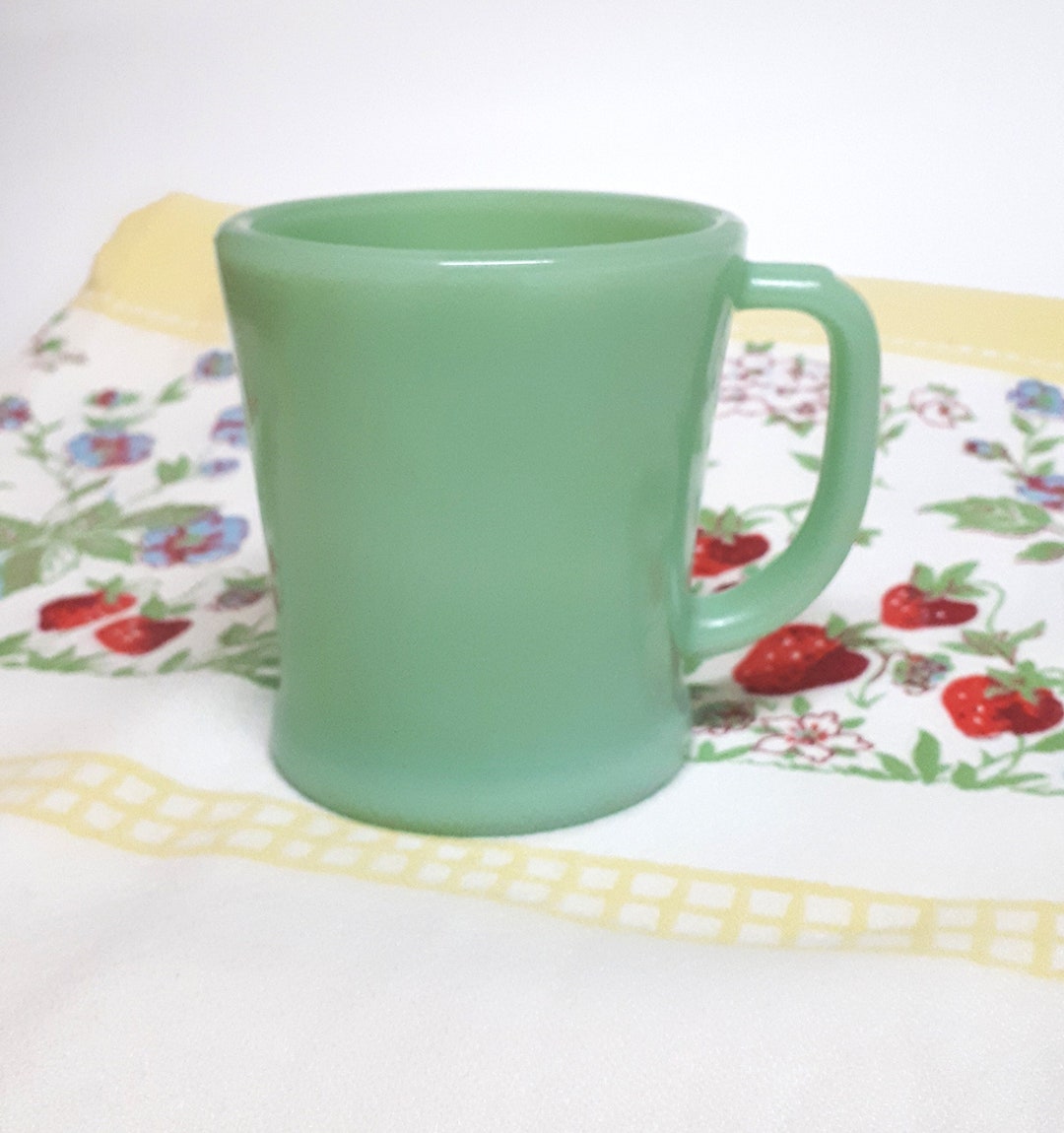 Fire-king Flat Bottom Jadeite Coffee / Shaving Mug - Etsy