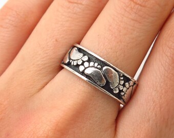 Footprints ring | Etsy