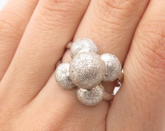 Silver ball ring | Etsy