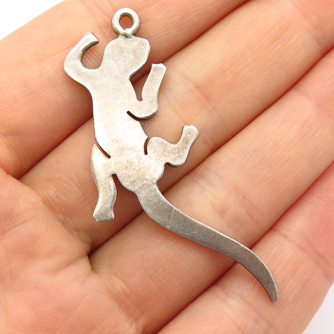 925 Sterling Silver Iguana / Lizard Design Pendant - Etsy