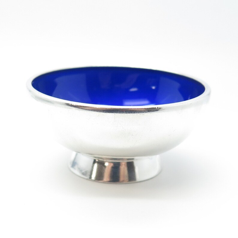MEKA 925 Sterling Silver Vintage Denmark Guilloche Enamel Salt Cellar ...