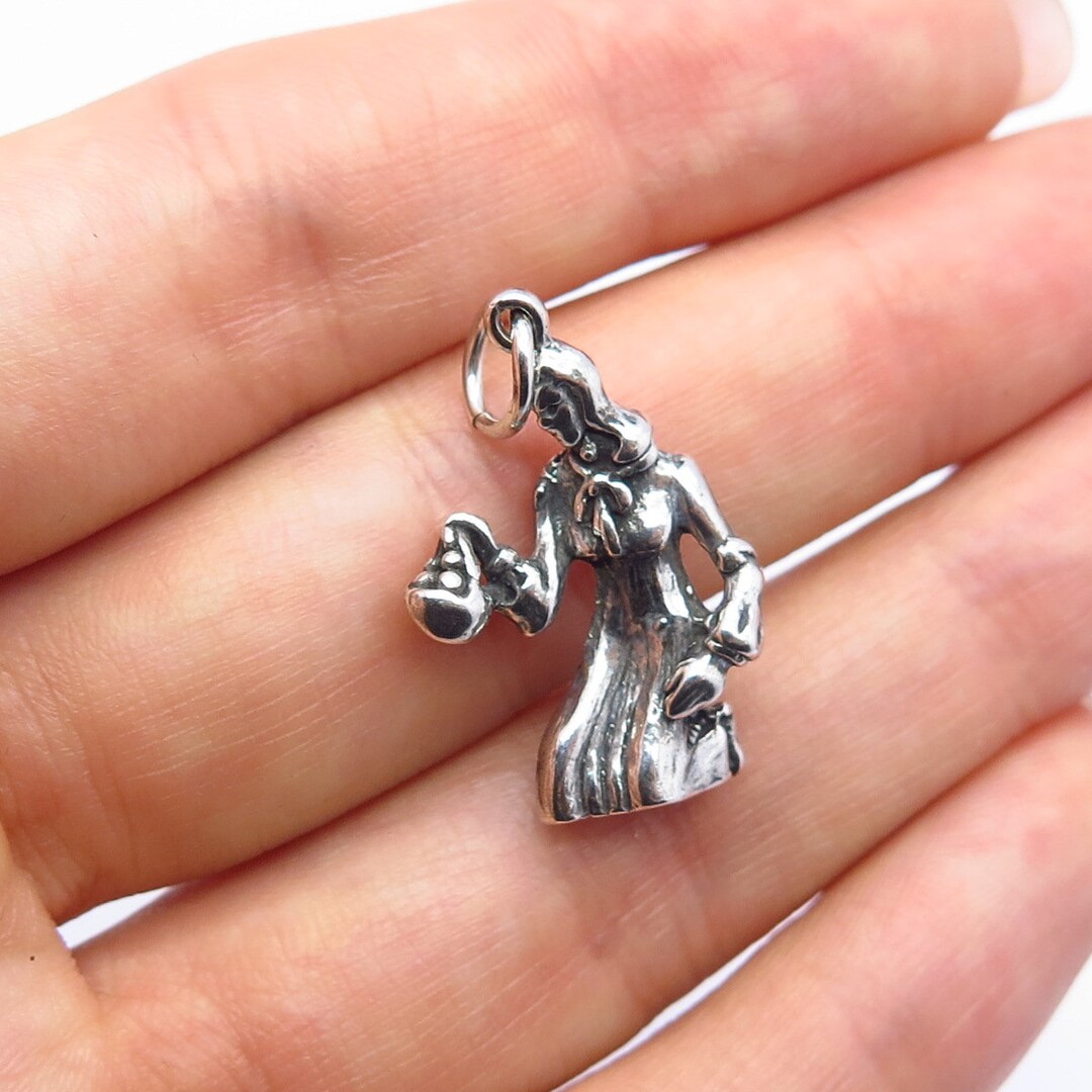 925 Sterling Silver Vintage Shube Lady Charm Pendant - Etsy