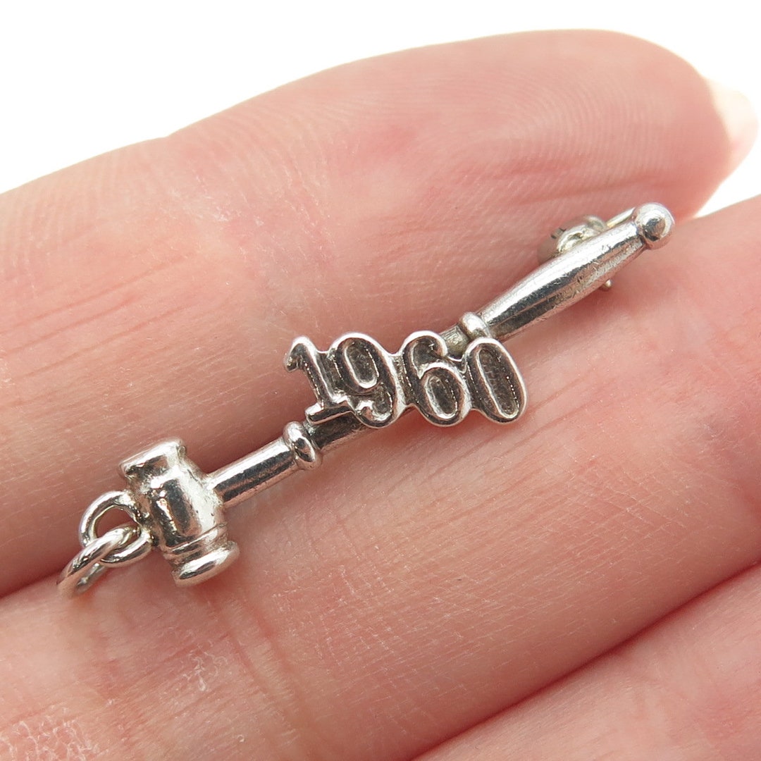 925 Sterling Silver Vintage 1960 "gavel" Court Pin Brooch - Etsy