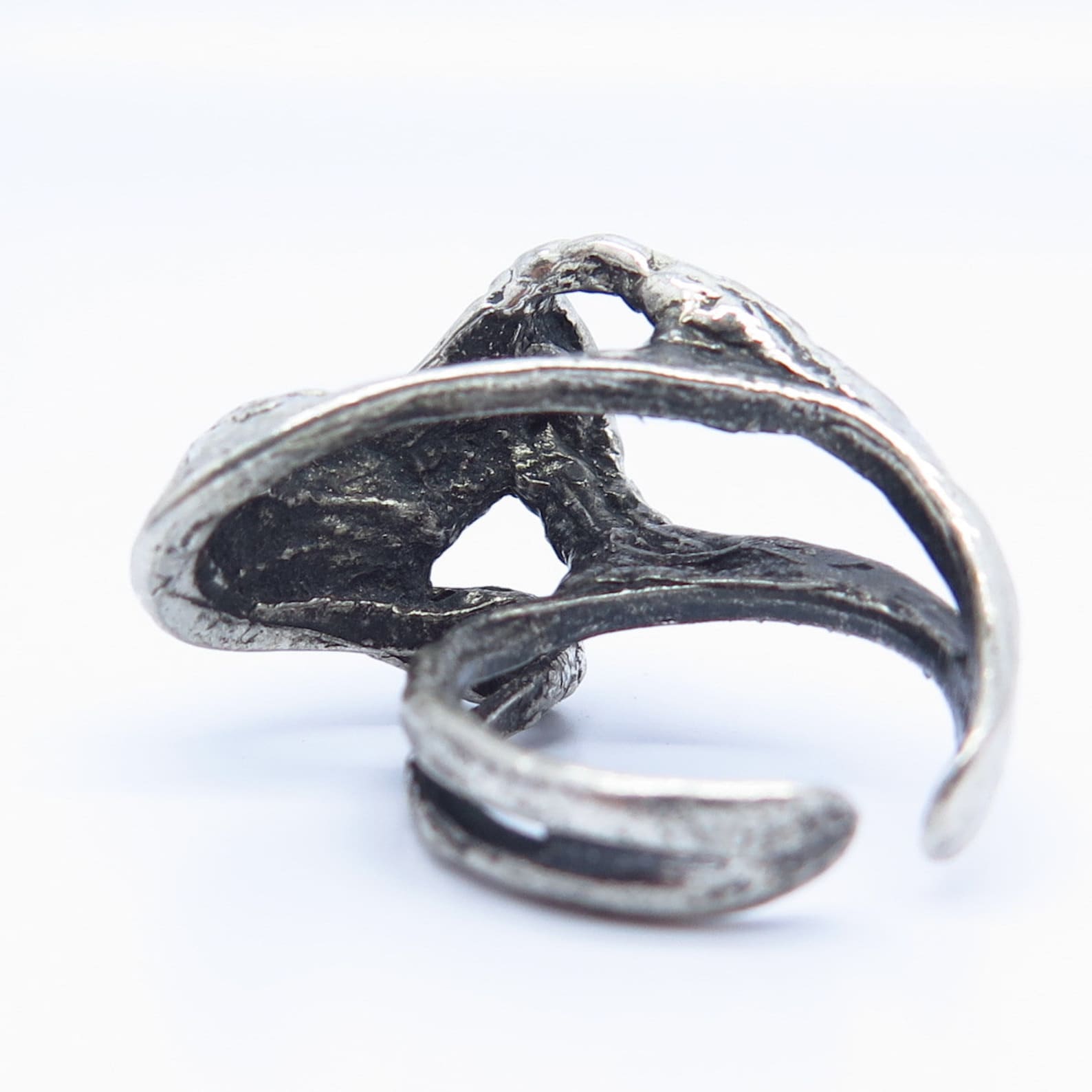 925 Sterling Silver Abstract Modernist Design Adjustable Ring - Etsy
