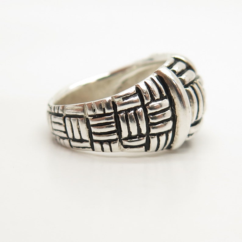 925 Sterling Silver Vintage Woven / Textured Ring Size 6 3/4 - Etsy
