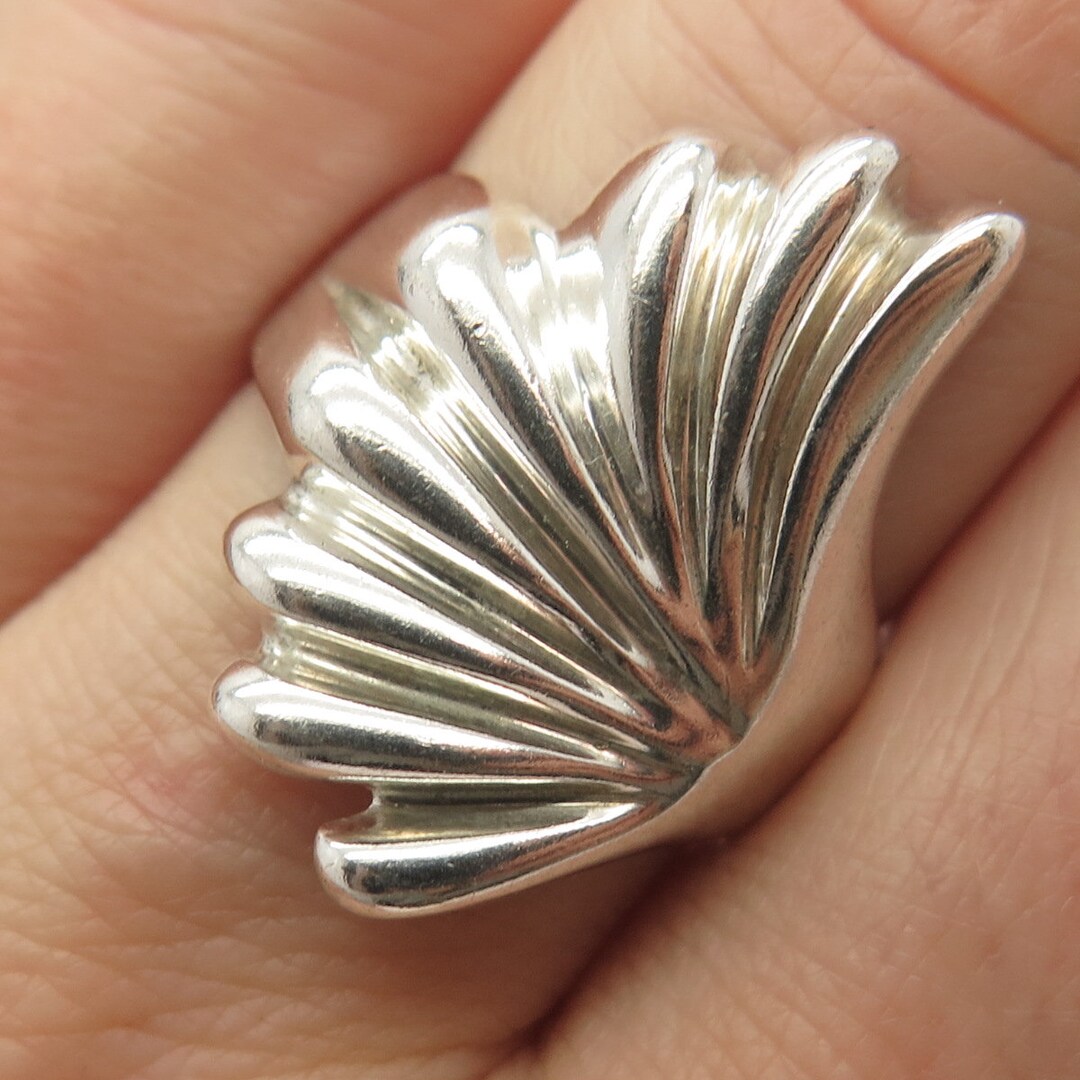 925 Sterling Silver Vintage Mexico Shell Ring Size 9 - Etsy