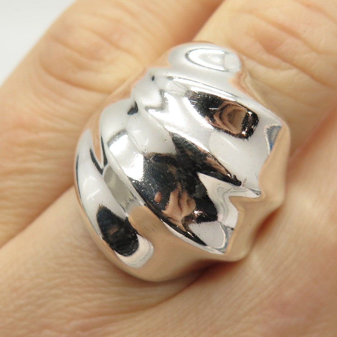 925 Sterling Silver Vintage Mexico Shell Design Ring Size 5 3/4 - Etsy