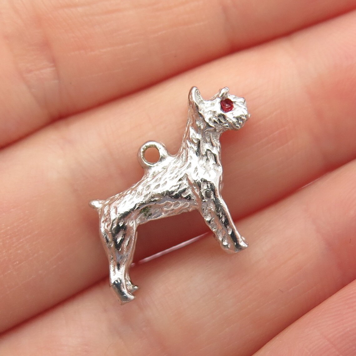 925 Sterling Silver Vintage Enamel Dog Charm Pendant - Etsy