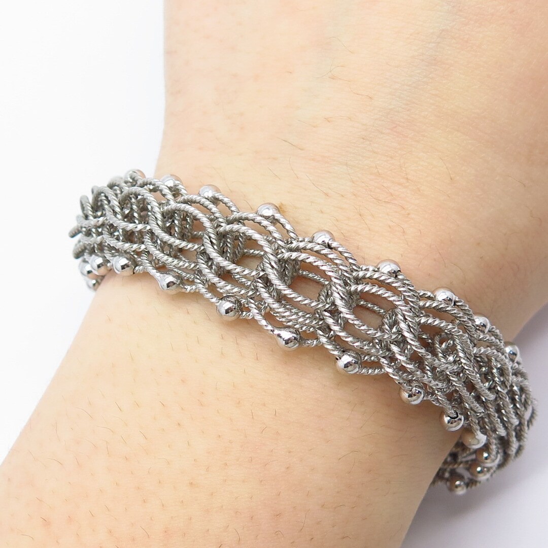 925 Sterling Silver Vintage Triple Rolo Link Bracelet 6.75" - Etsy