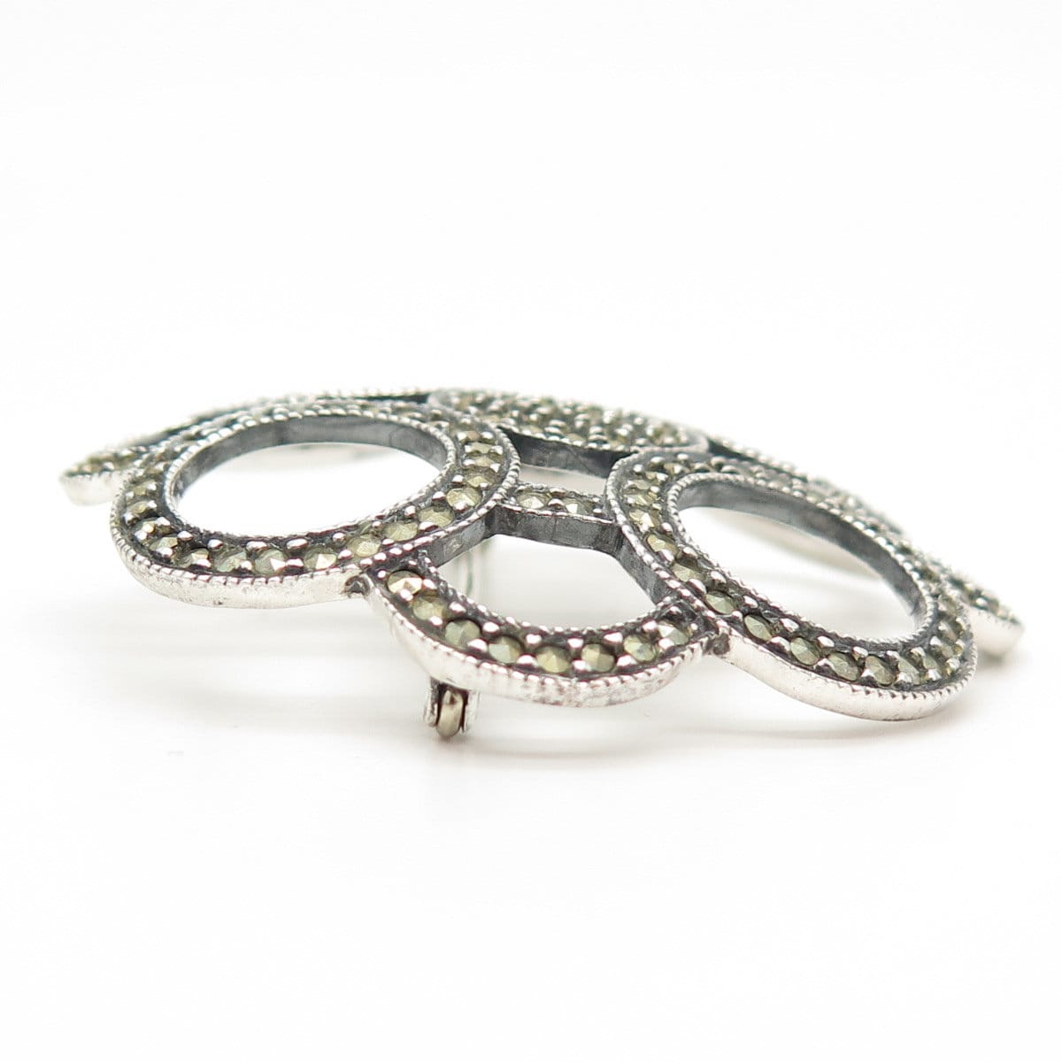 925 Sterling Silver Vintage Judith Jack Real Marcasite Gem Pin - Etsy