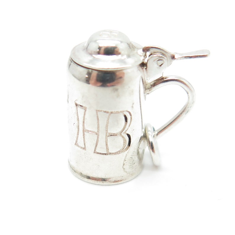 830 Silver Antique Art Deco "hb" Signet Beer Stein Locket Pendant - Etsy