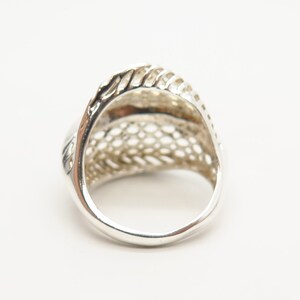 925 Sterling Silver Vintage Grid Design Wide Ring Size 6 1/4 - Etsy