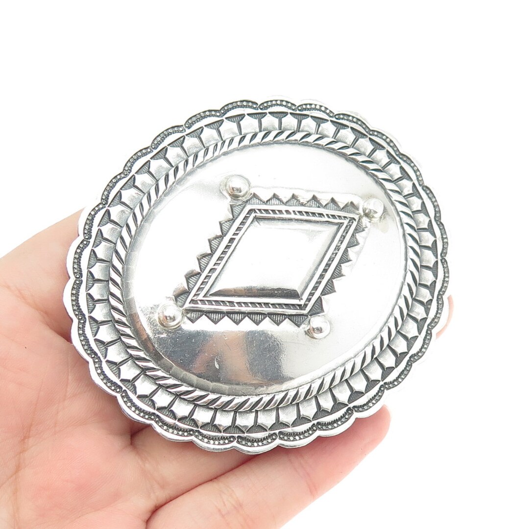 JEFF MORRIS Old Pawn 925 Sterling Silver Southwestern Concho Tribal ...