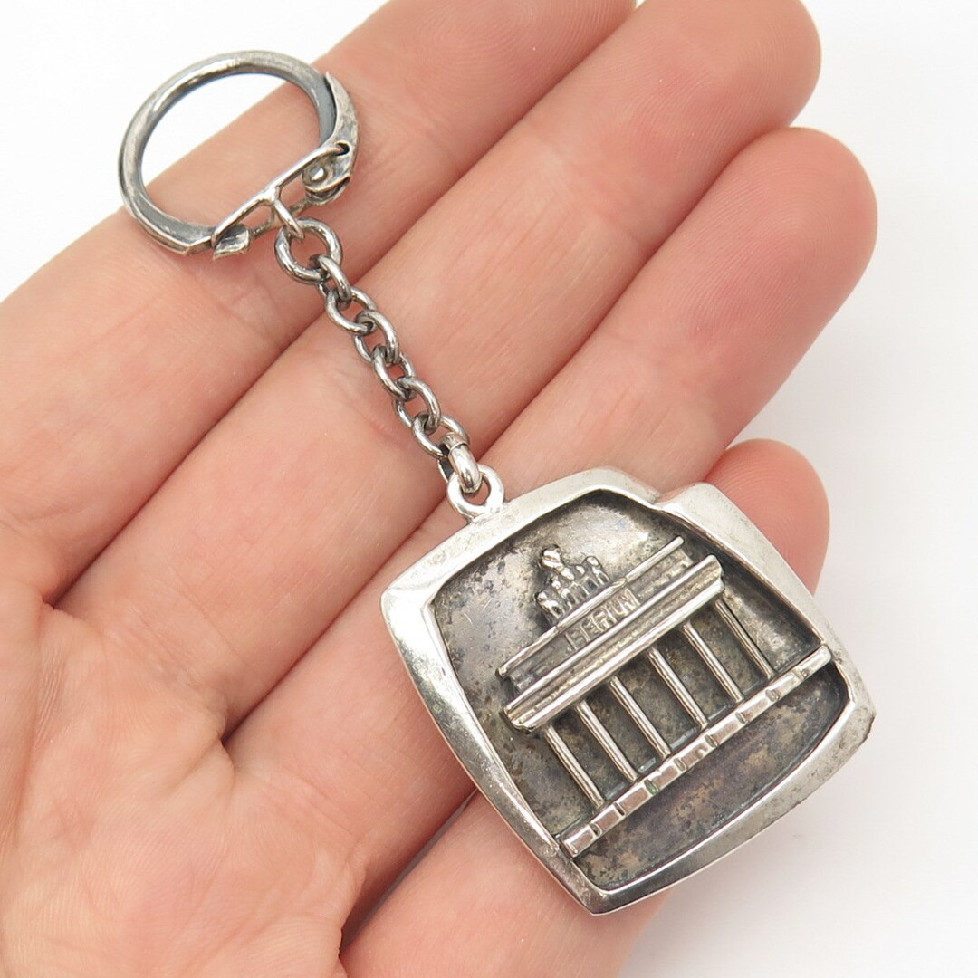 835 Silver Vintage "berlin" Brandenburg Gate Key Ring - Etsy