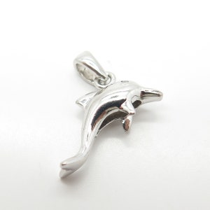 925 Sterling Silver Vintage C Z Dolphin for Good Luck Pendant - Etsy