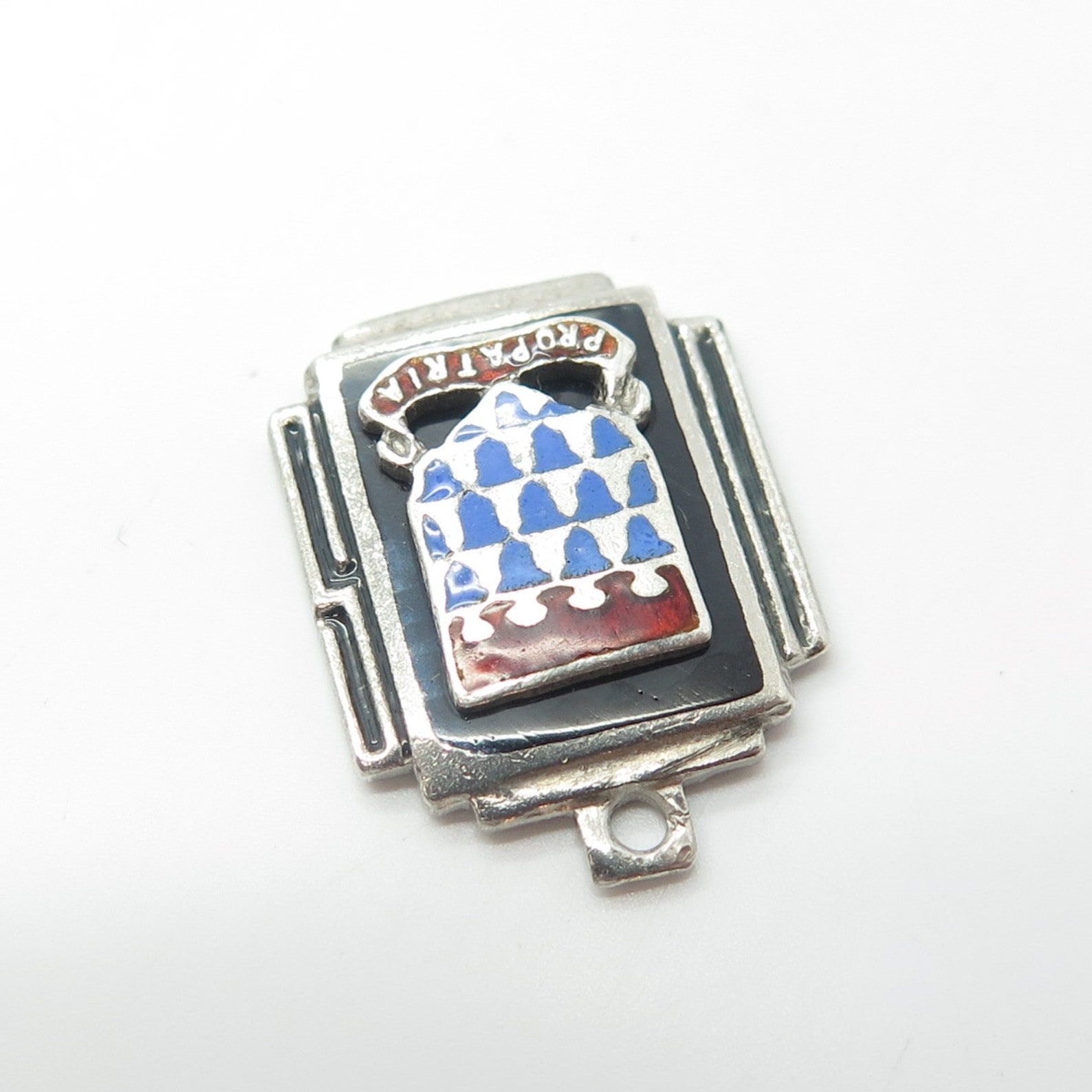925 Sterling Silver Antique WWII Enamel US Army Pro Patria Charm ...