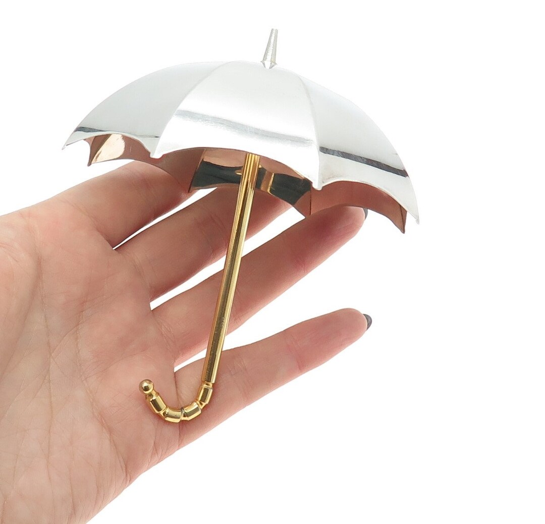 800 Silver 2-tone Vintage Italy Umbrella Miniature - Etsy