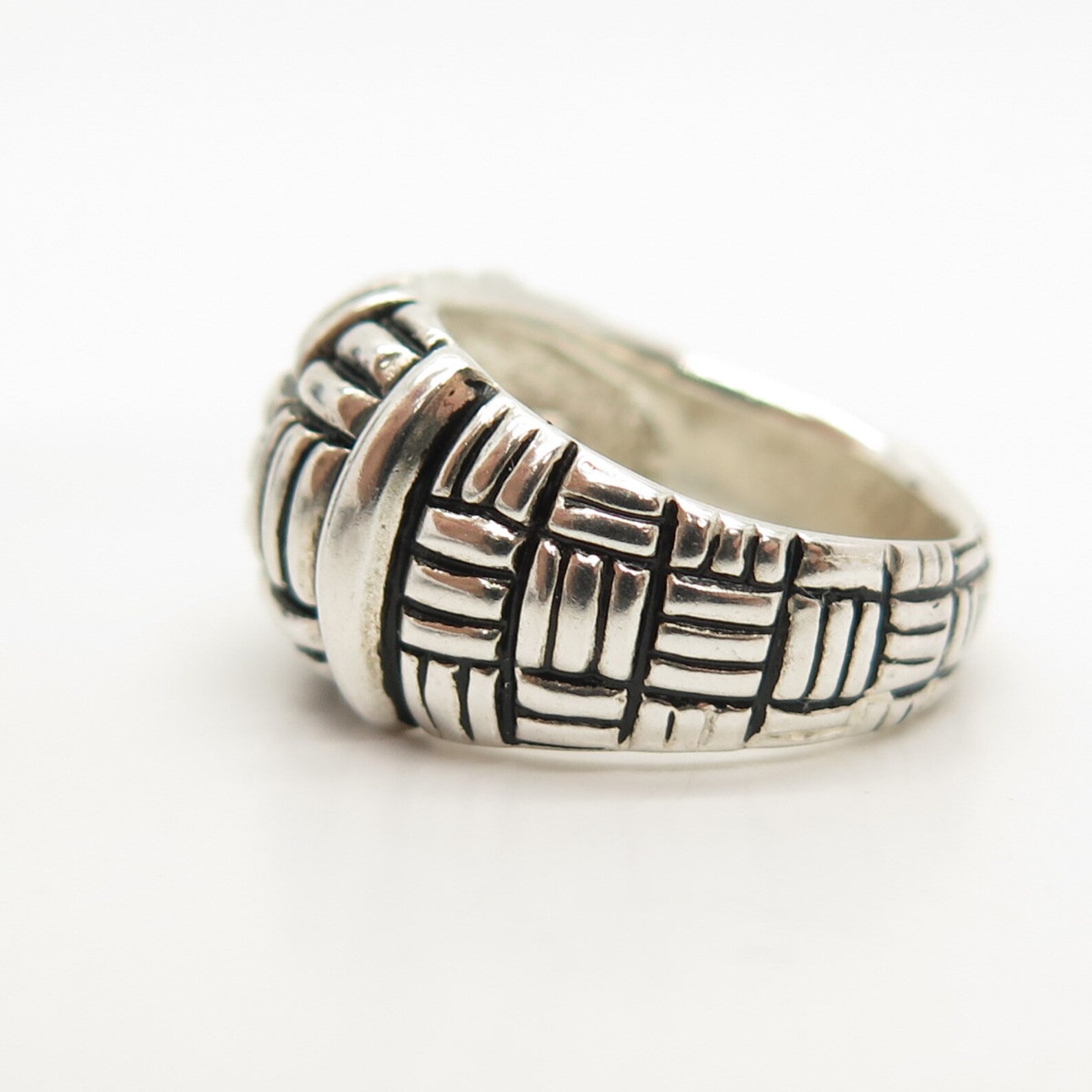 925 Sterling Silver Vintage Woven / Textured Ring Size 6 3/4 - Etsy