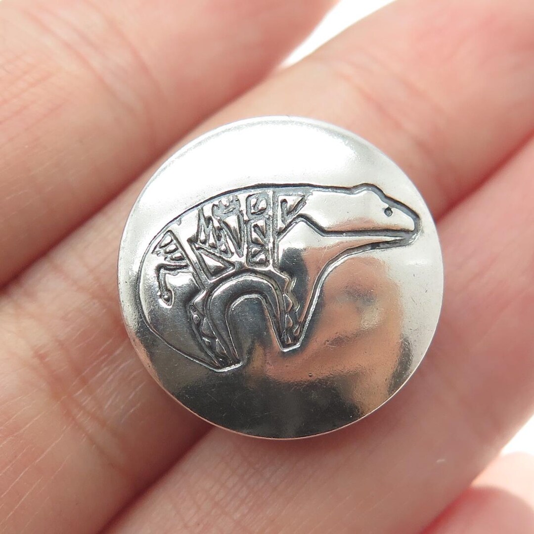 Old Pawn Hopi Sterling Silver Vintage Southwestern Concho Bear Clip ...