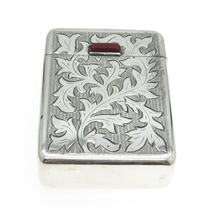 835 Silver Antique Germany Real Carnelian Engraved Floral Match Safe ...