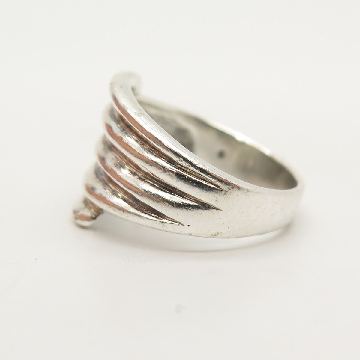 925 Sterling Silver Vintage Ribbed Ring Size 5 3/4 - Etsy