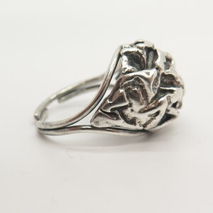 925 Sterling Silver Vintage BEAU Nugget Design Adjustable Ring Size 7.5 ...