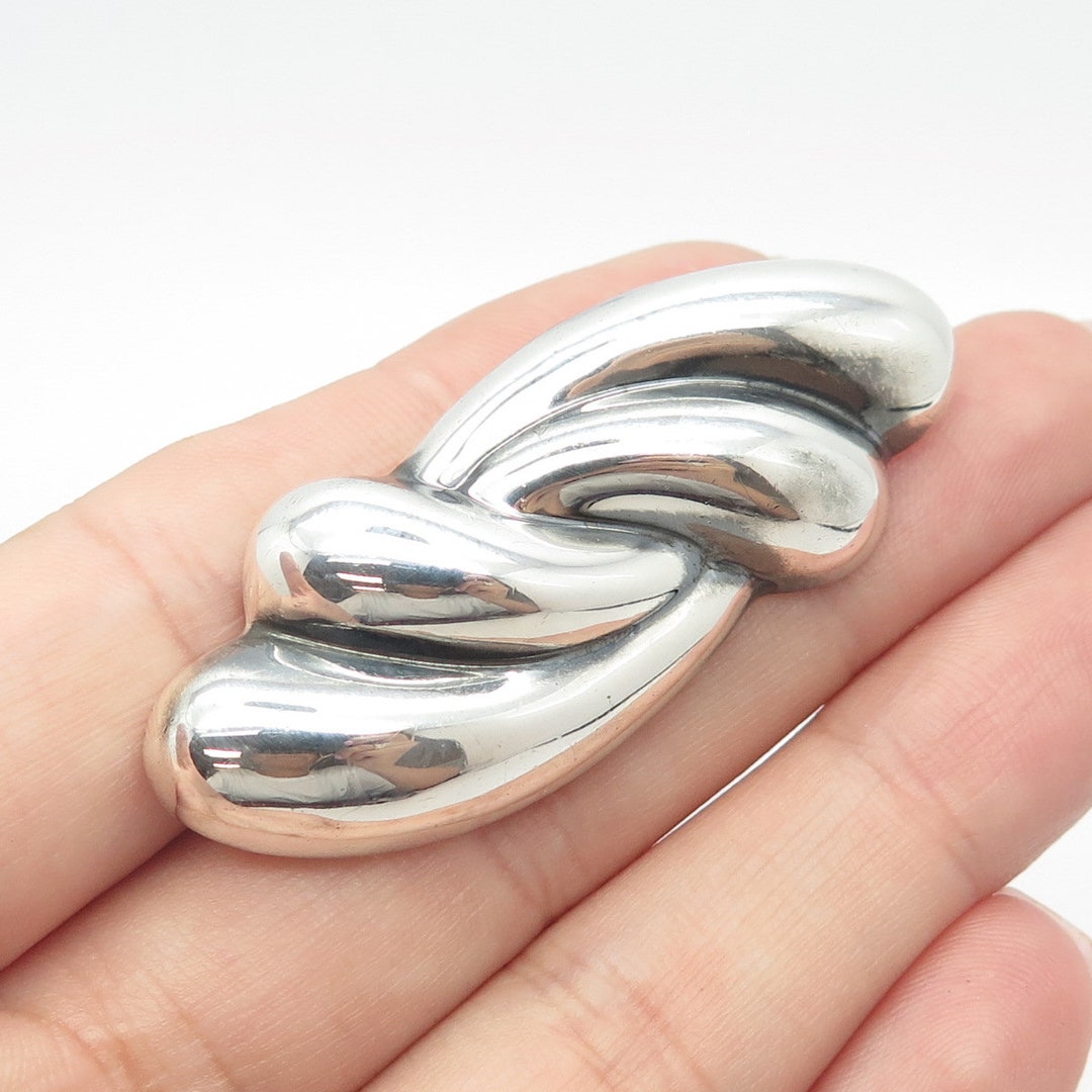 925 Sterling Silver Vintage Mexico Swirl Handcrafted Pin Brooch - Etsy