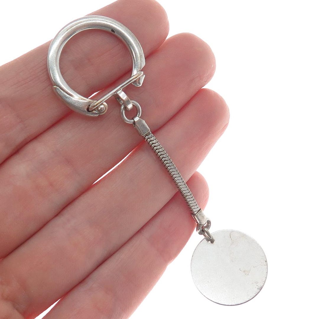 FORSTNER 925 Sterling Silver Vintage Round Tag Key Fob Chain - Etsy