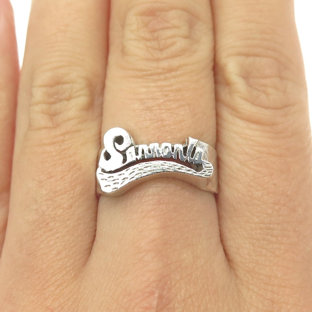 925 Sterling Silver Vintage "samanta" Name Ring Size 8.25 - Etsy