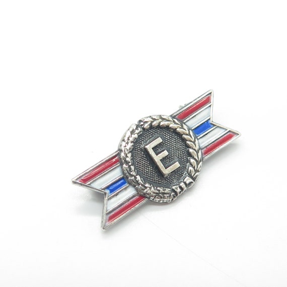 925 Sterling Silver Antique WWII Enamel Army-Navy Pro… - Gem