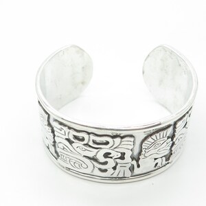980 Silver Antique Art Deco Mexico Aztec Solid 101.7g Adjustable Bracelet 7 - Etsy