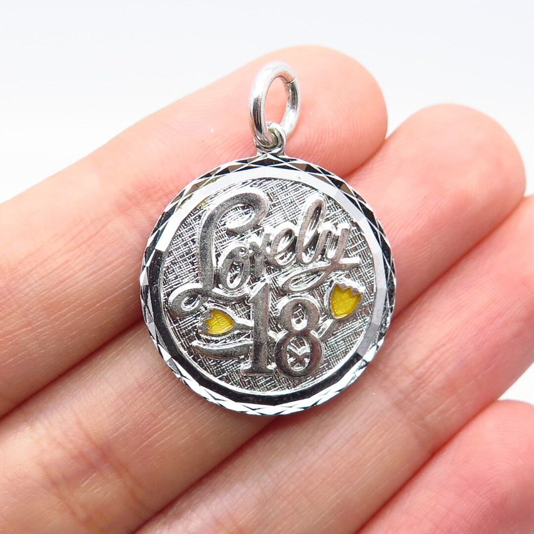 925 Sterling Silver Vintage Griffith and Sons Co Enamel "lovely 18 ...