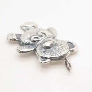 925 Sterling Silver Vintage Teddy Bear Pendant - Etsy