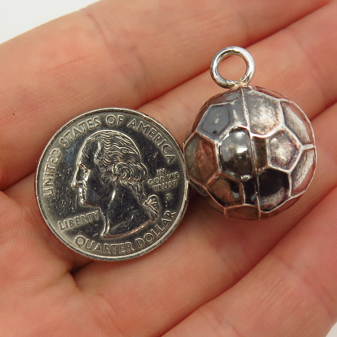 925 Sterling Silver Football Ball Design Slide Pendant - Etsy