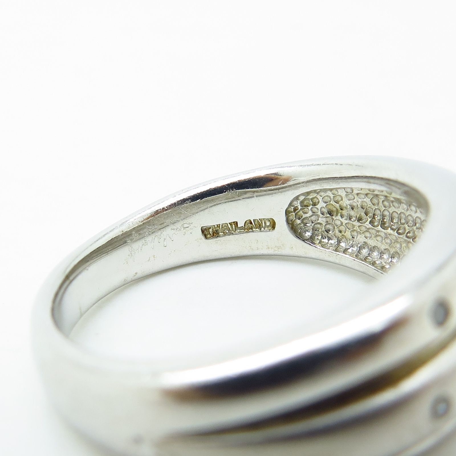 Signed 925 Sterling Silver Real Diamond Ring Size 8 | Etsy