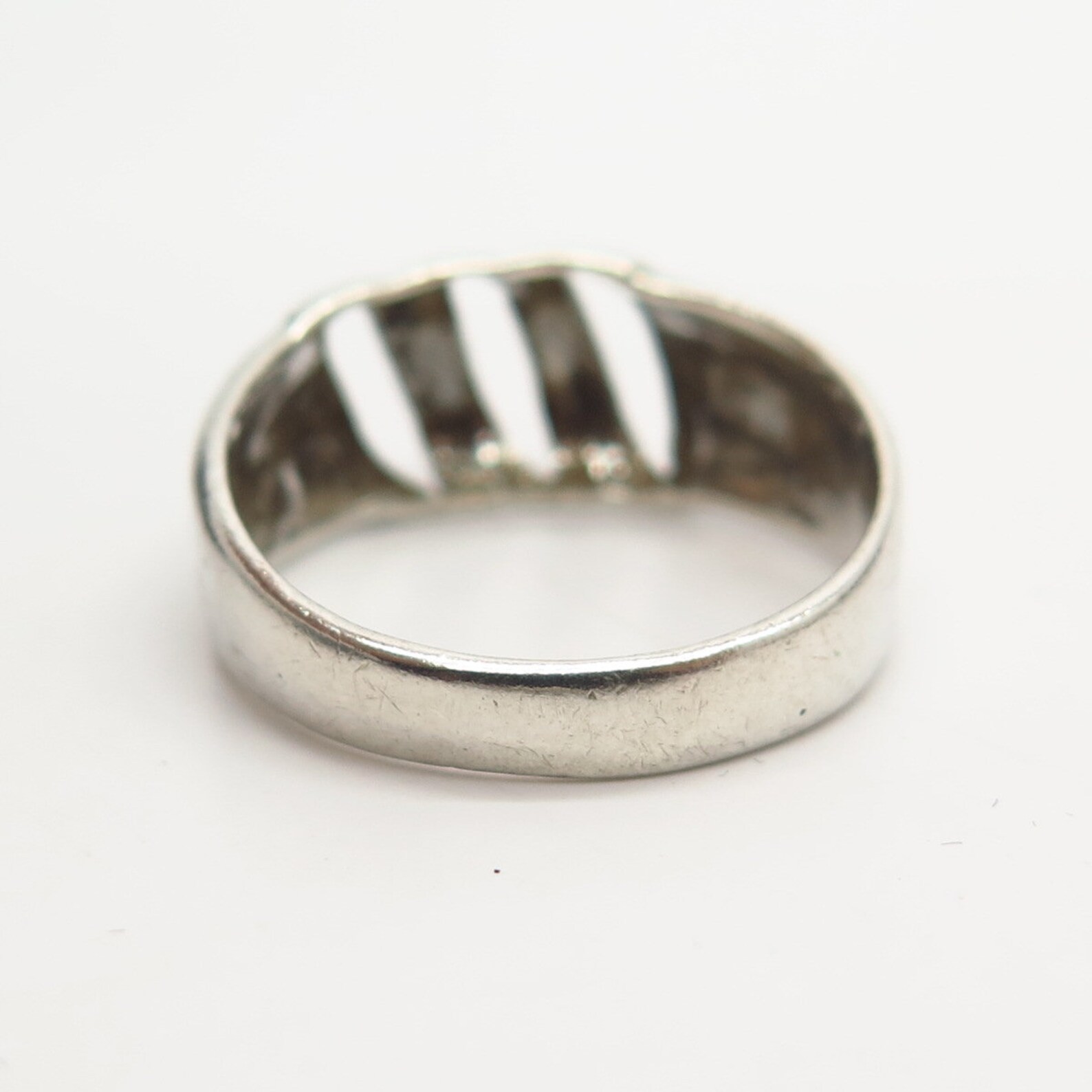 925 Sterling Silver Carved Stipe Design Ring Size 9 1/4 - Etsy UK