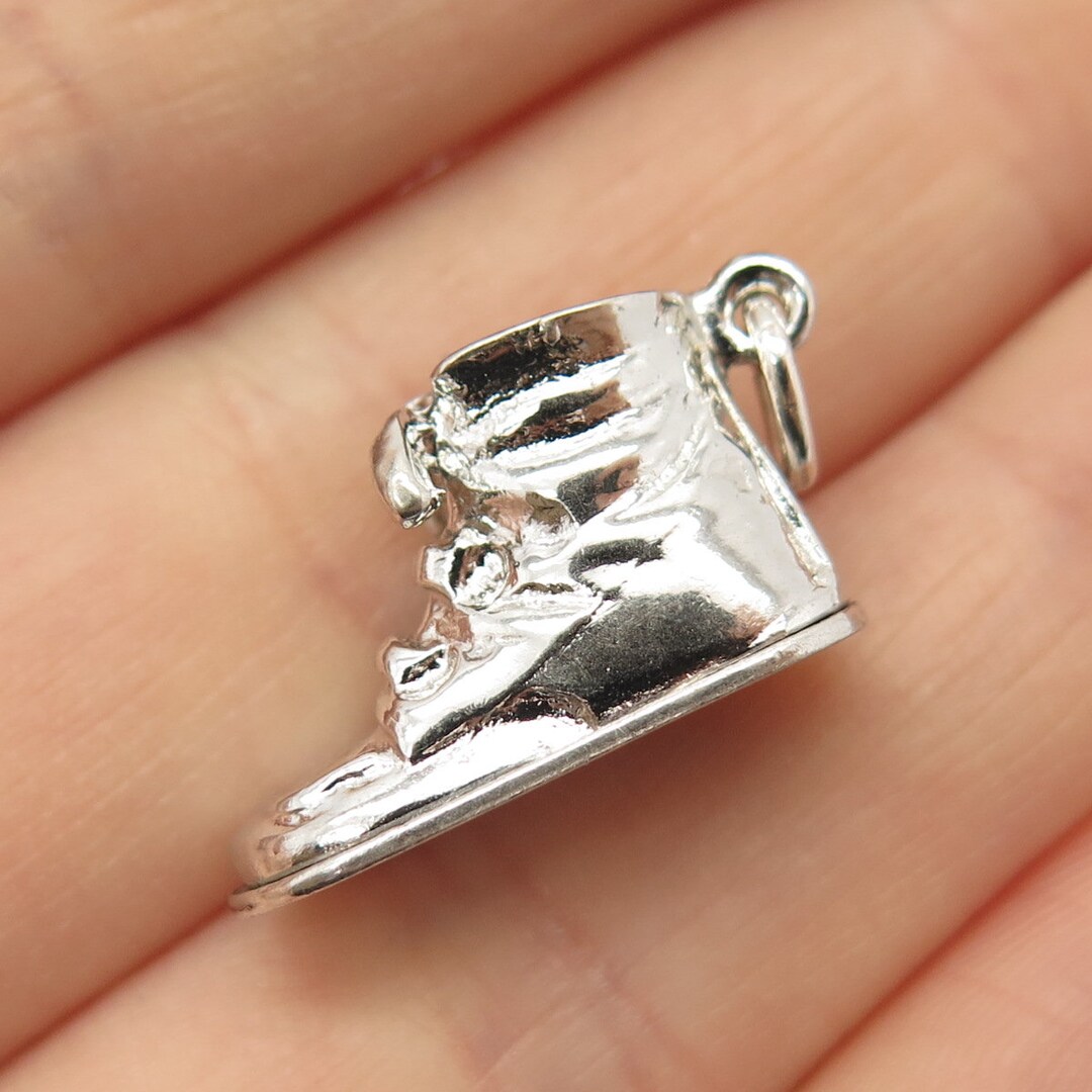 925 Sterling Silver Vintage Wells Boot Charm Pendant - Etsy
