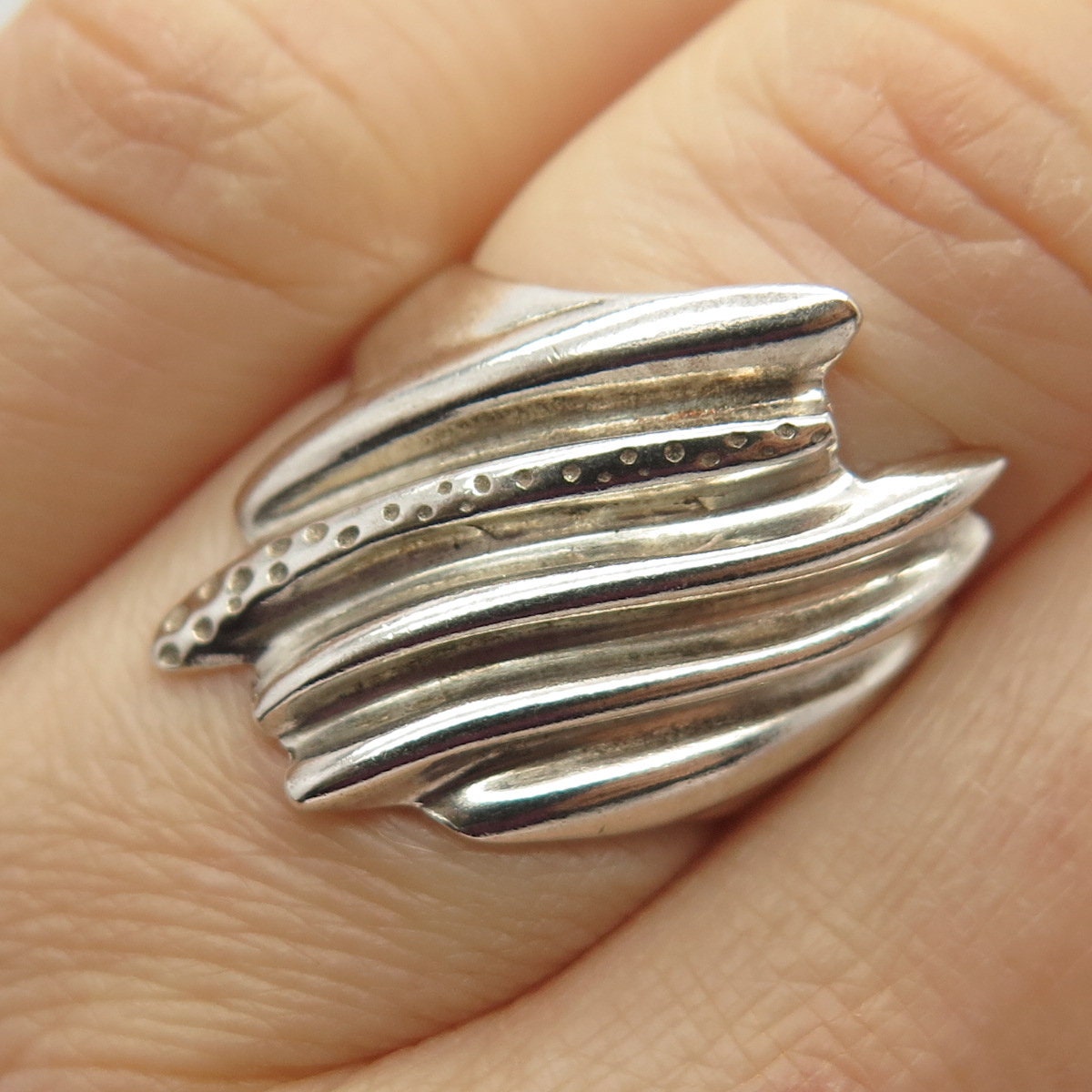 925 Sterling Silver Vintage Ribbed Ring Size 6 - Etsy Canada