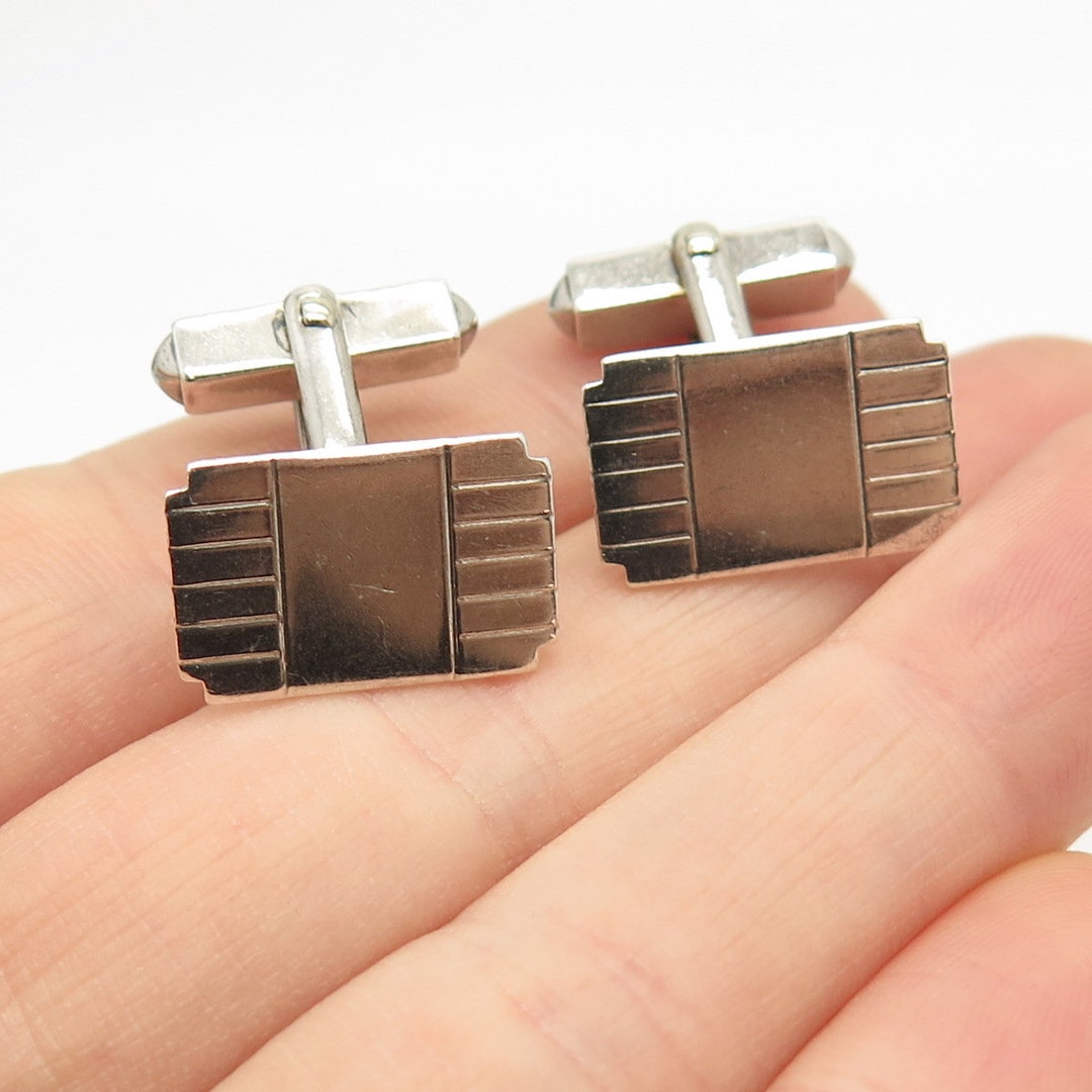 925 Sterling Silver Vintage Swank Textured Cufflinks - Etsy