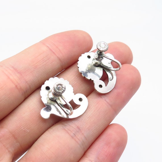 925 Sterling Silver Vintage Bond Boyd Wave Screw Back… - Gem