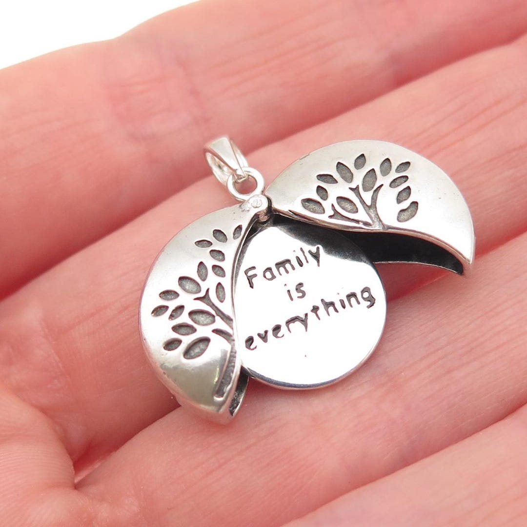HAN 925 Sterling Vintage Family is Everything Tree of Life Locket Mini ...