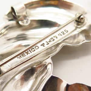 925 Sterling Silver Vintage Mexico Shell Design Large Pin Brooch - Etsy