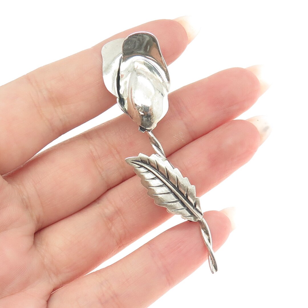 JEWELART 925 Sterling Silver Vintage Flower Pin Brooch - Etsy
