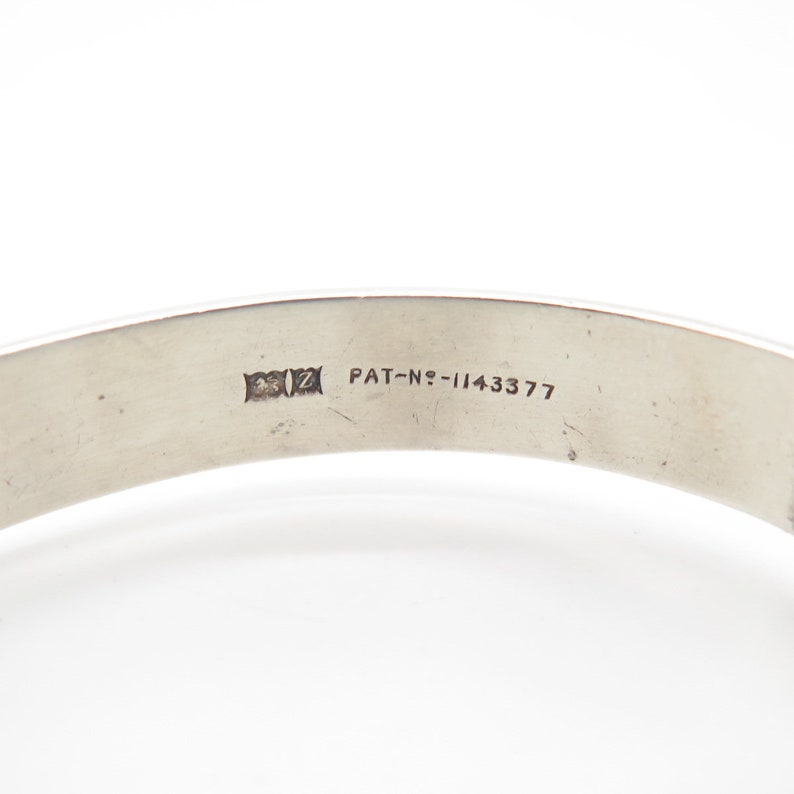 925 Sterling Silver Vintage Birmingham Monomil Etched Hinged Bangle ...
