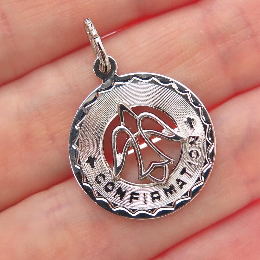 925 Sterling Silver Vintage Holy Spirit Confirmation Religious Charm ...