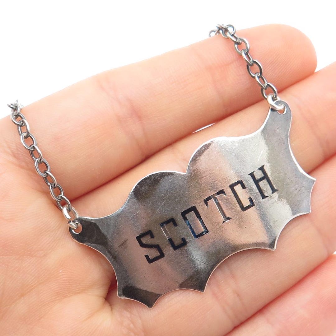 925 Sterling Silver Antique Victorian Scotch Bottle Tag - Etsy